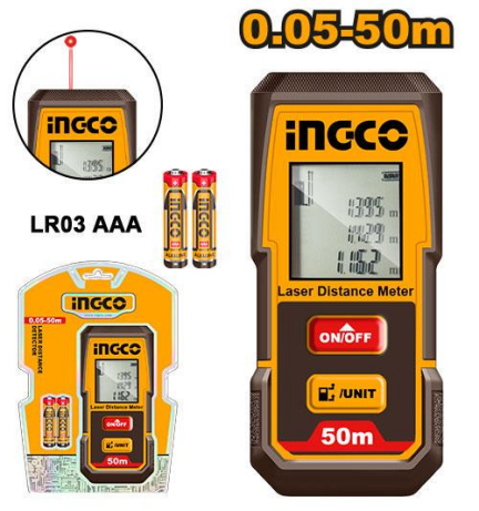 INGCO Laser Distance Detector Precise Range Finder for Measuring Tasks ...