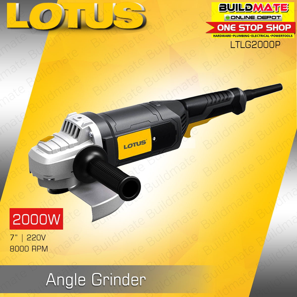 LOTUS Angle Grinder 7" 2000W LTLG2000P •BUILDMATE• LPT — Buildmate