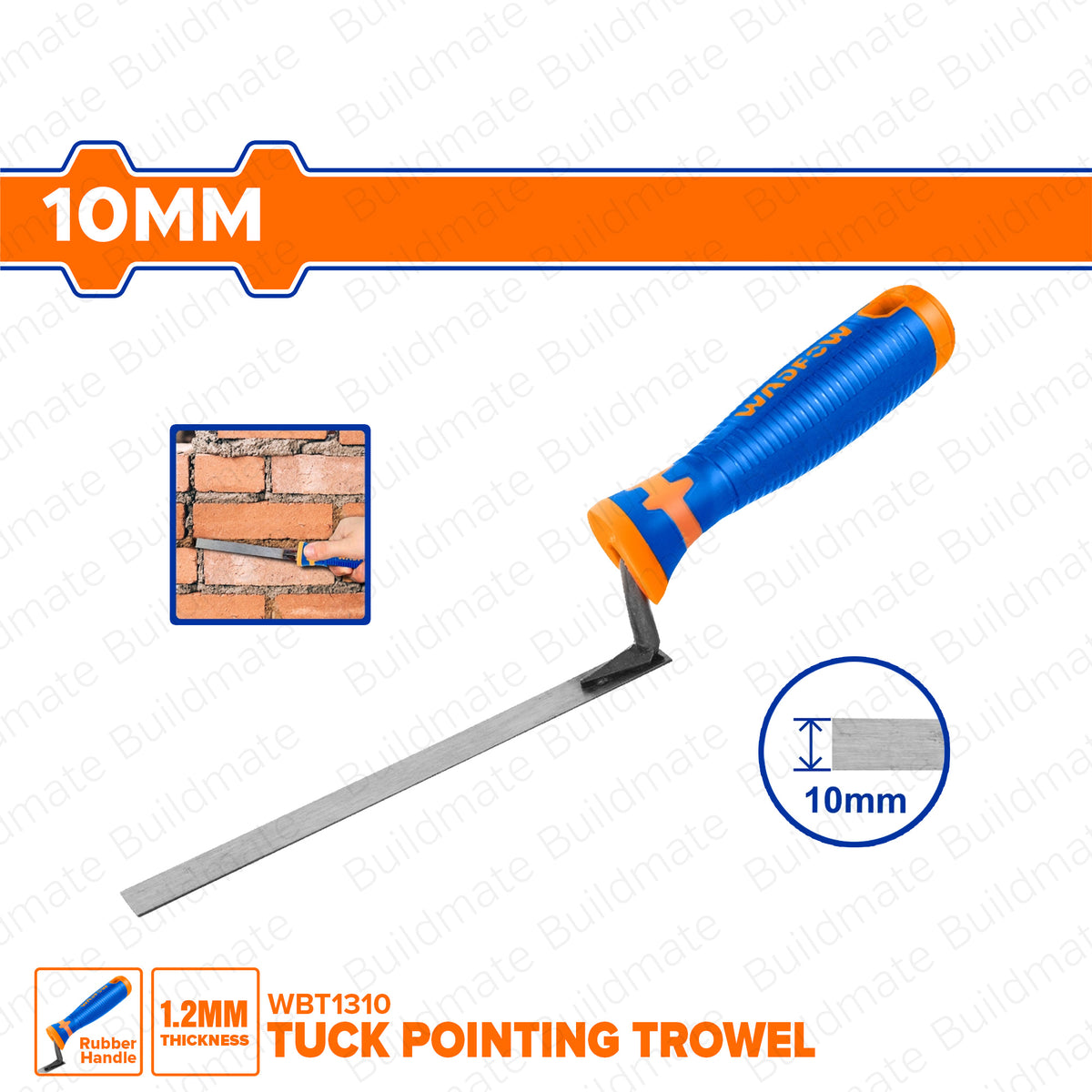 WADFOW 10MM-14MM Tuck Pointing Trowel / Joint Mortar Trowel WBT1310 ...