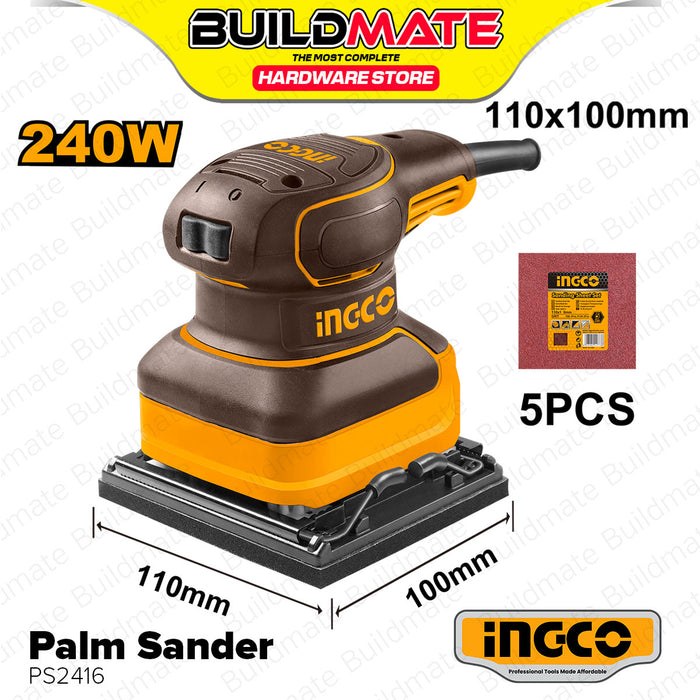 BUILDMATE Ingco Palm Sander 240W Finish Orbital Sheet Sander Power Too ...