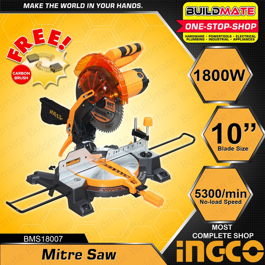 Ingco Miter Mitre Saw Cutting 10" inches 1800W BMS18007 100% ORIGINAL ...