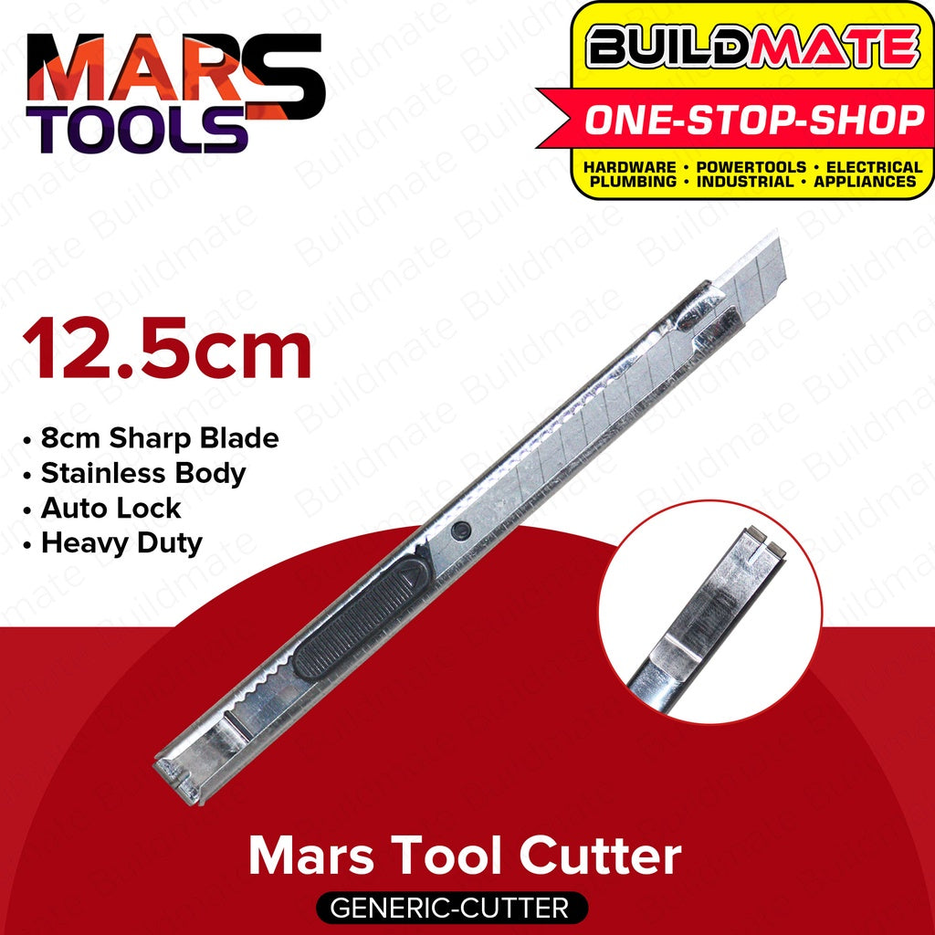 BUILDMATE Mars Tools Cutter Knife 12.5CM Handy Utility Knife Cutter St ...
