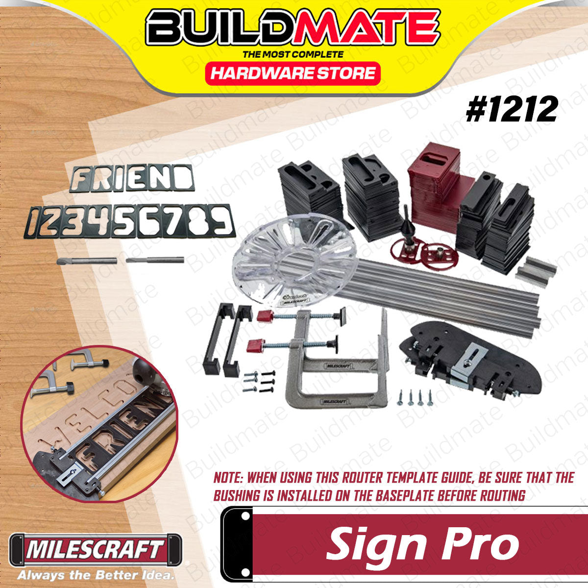 BUILDMATE Milescraft Sign Pro Imperial Rout Professional-Quality Woode ...