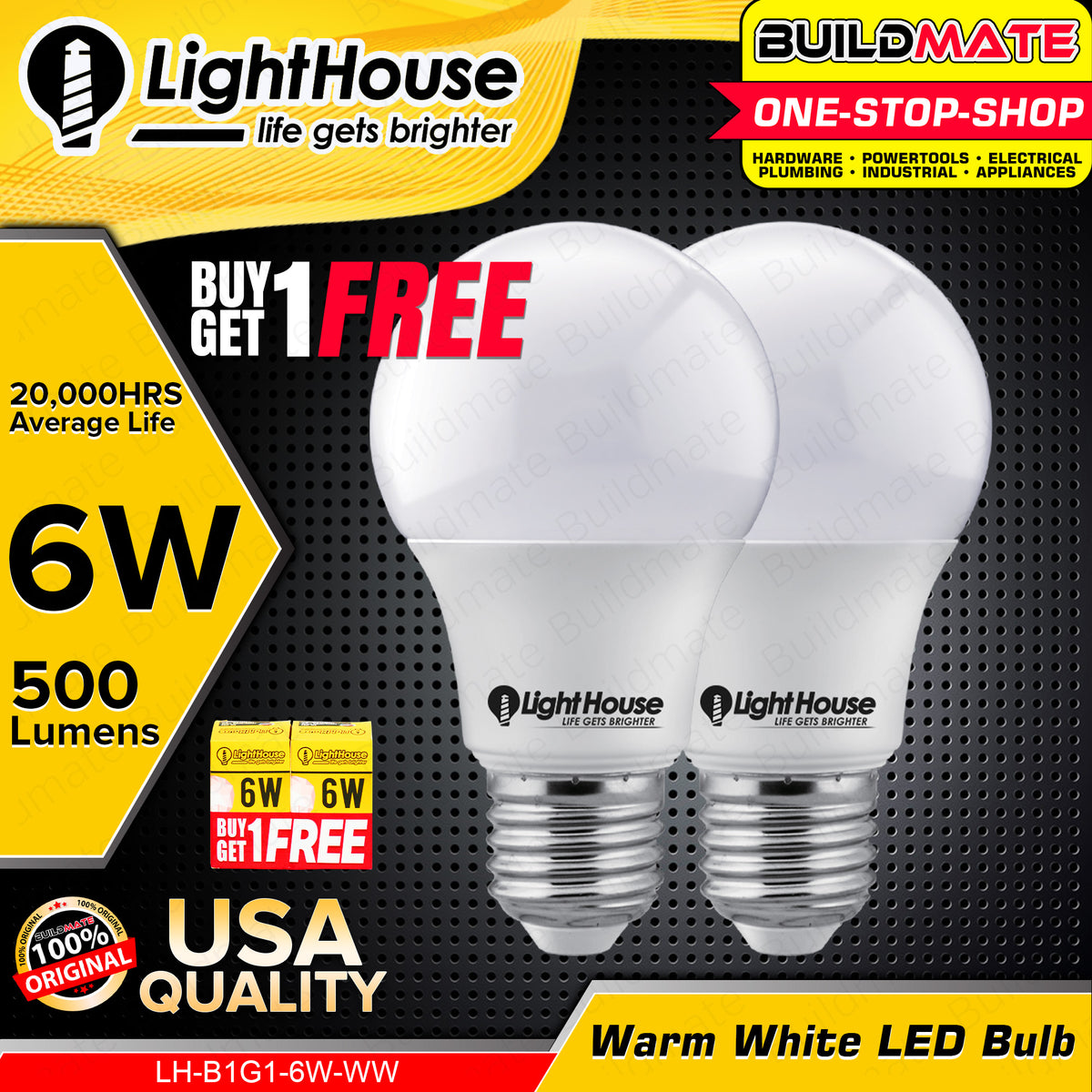 [BUY 1 GET 1 FREE] LIGHTHOUSE Led Bulb E27 Warm White Premium LED Ligh ...