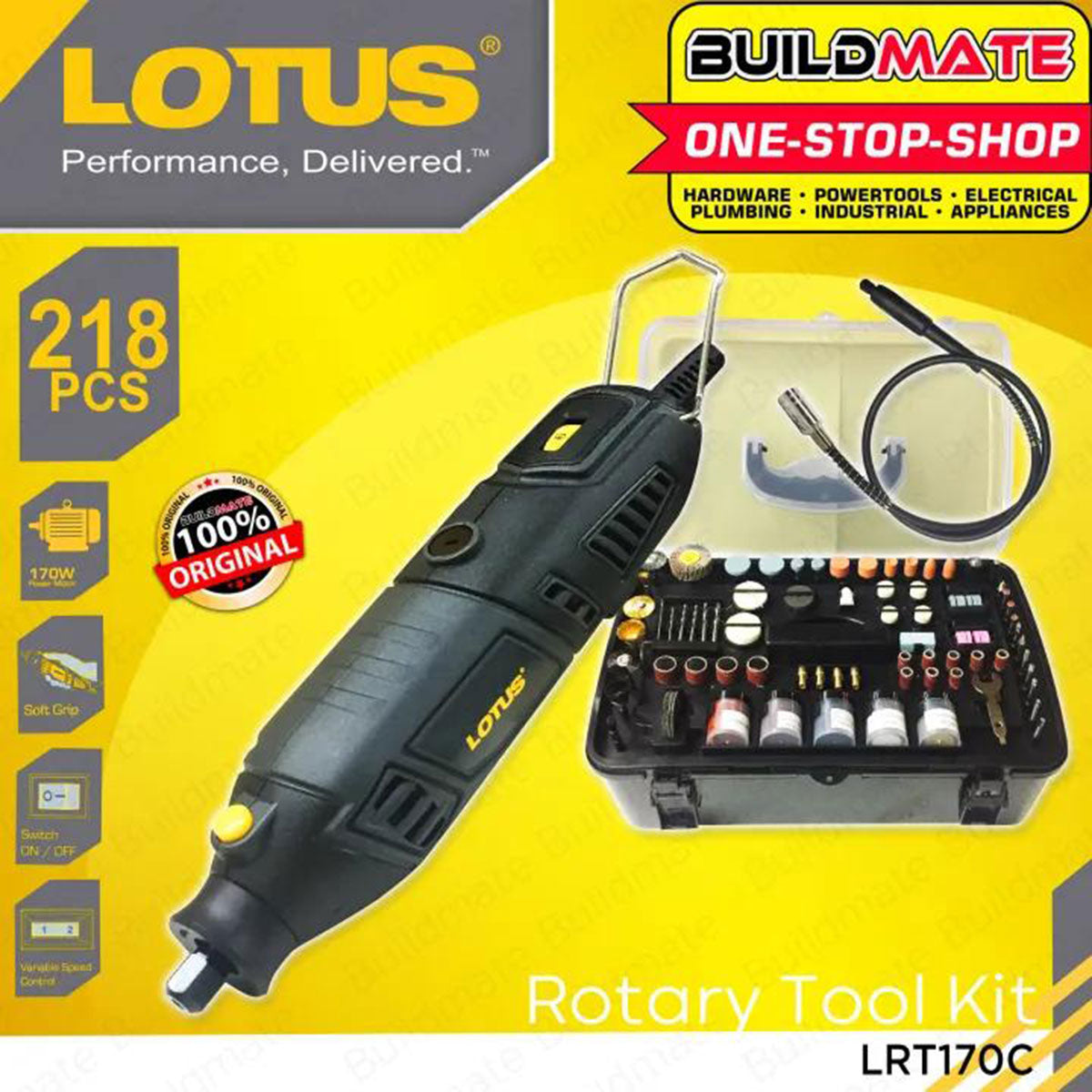 LOTUS Rotary Tool Kit Mini Die Grinder Engraver with 218PCS Accessorie ...