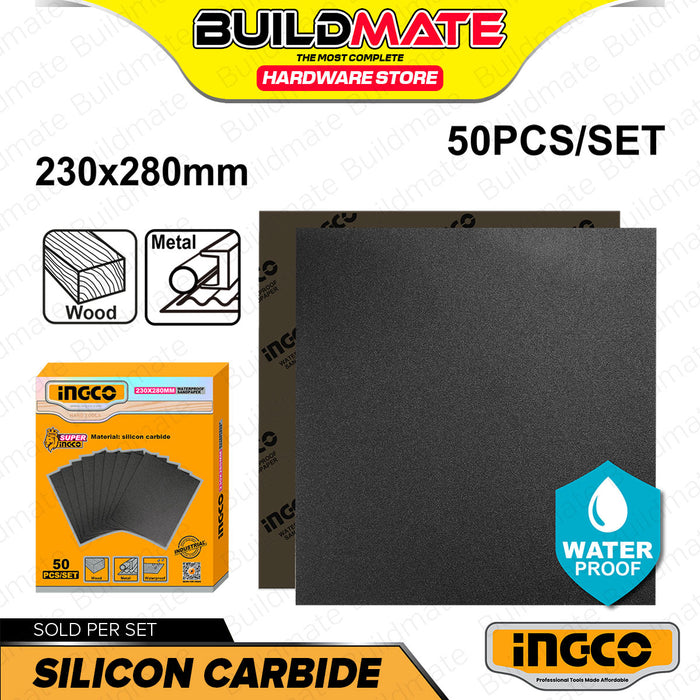 BUILDMATE Ingco 50PCS/SET (P60 - P2000) Silicon Carbide Waterproof San ...