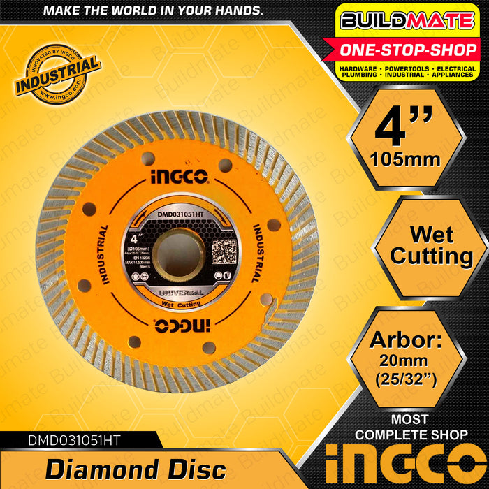 INGCO 4" Ultrathin Diamond Disc Wet Cutting 105mm for Plaster, Tile, M ...