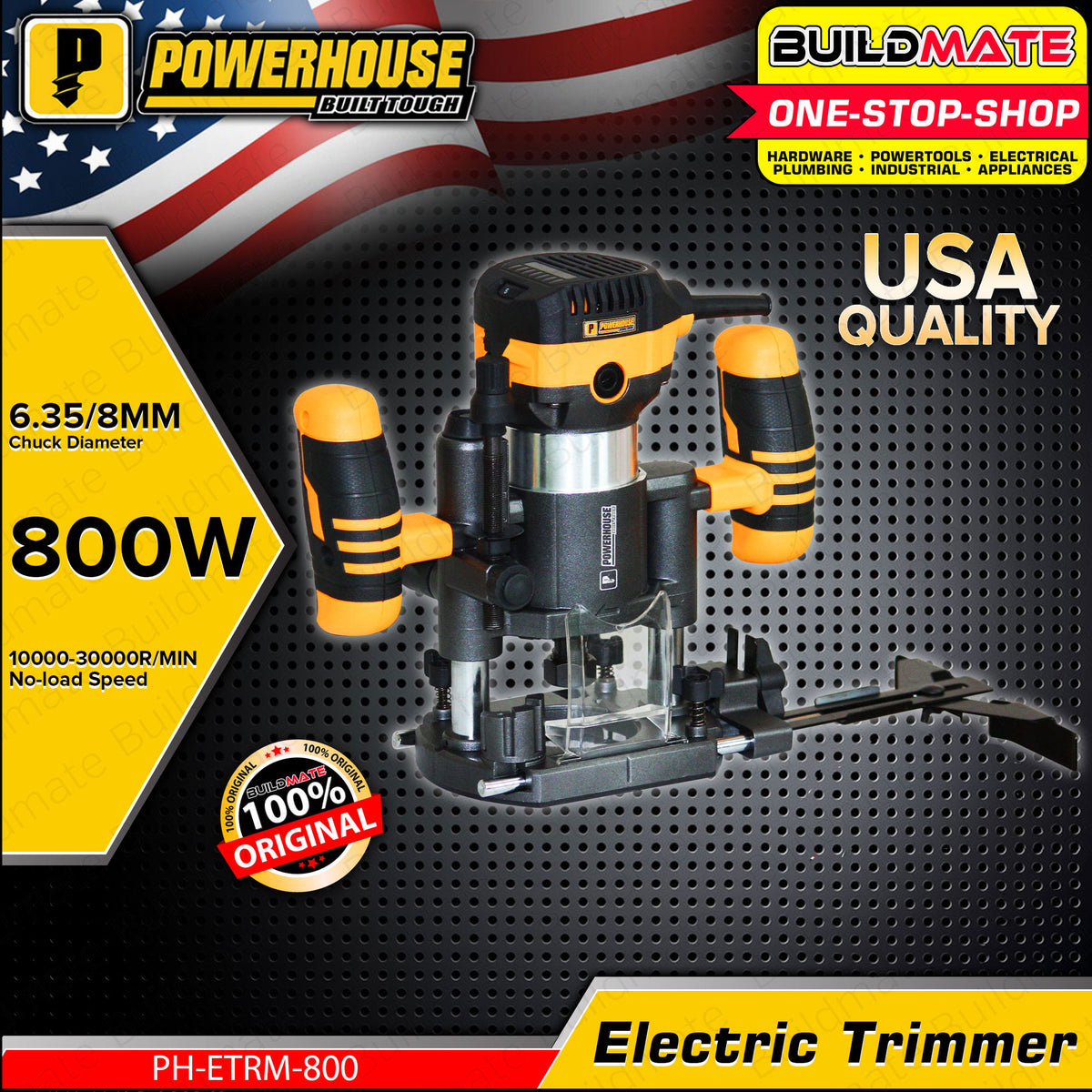 BUILDMATE Powerhouse 2in1 Electric Trimmer With Plunge Router Base PH ...