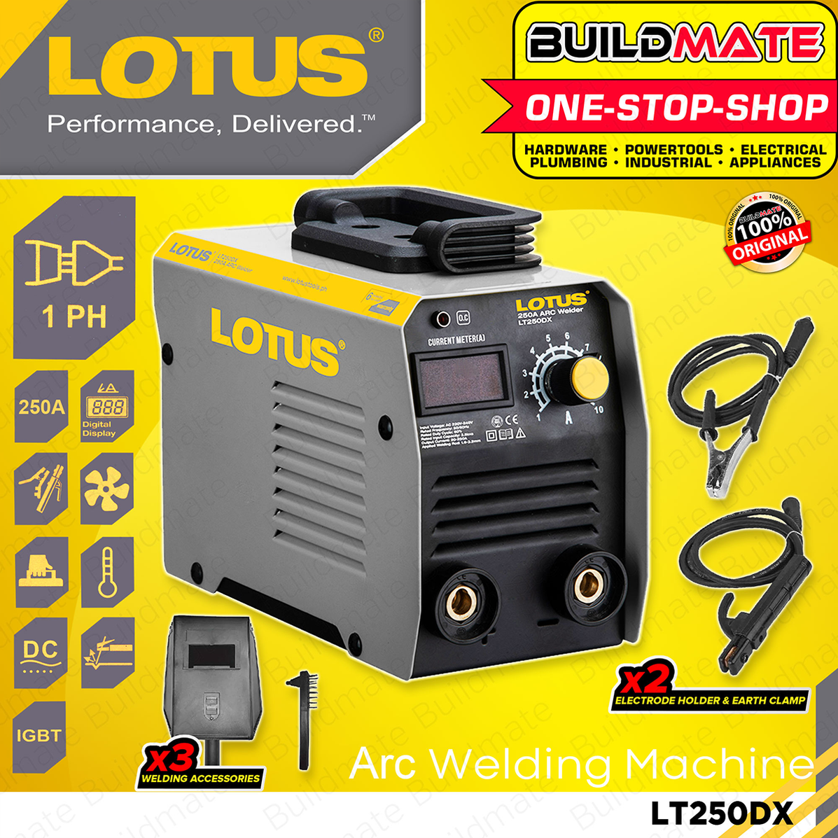 [FREE Rotary Drill 400W] LOTUS 300A Arc Inverter Welder Welding Machin ...