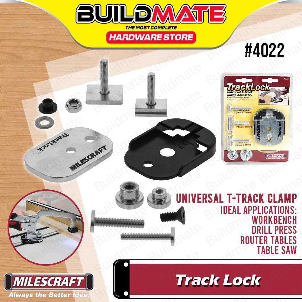 BUILDMATE Milescraft Track Lock Universal T-Track Table Clamping Acces ...