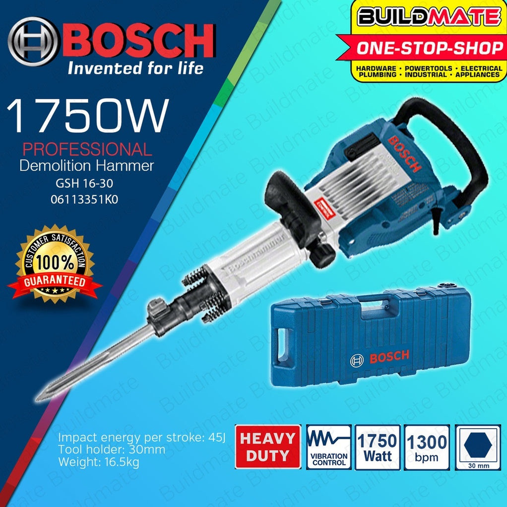 BOSCH Professional 1750W Demolition Hammer Breaker GSH 16-30 06113351K ...