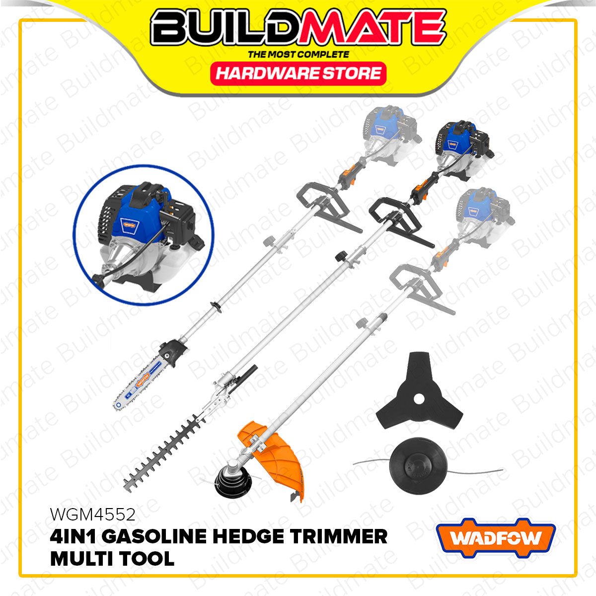 BUILDMATE Wadfow 4in1 Gasoline Hedge Trimmer Multi Tool 2-Stroke Multi ...