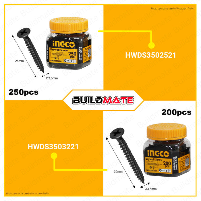 INGCO PHILIP Gypsum Wood & Drywall Black Screw in a JAR •BUILDMATE• IH ...