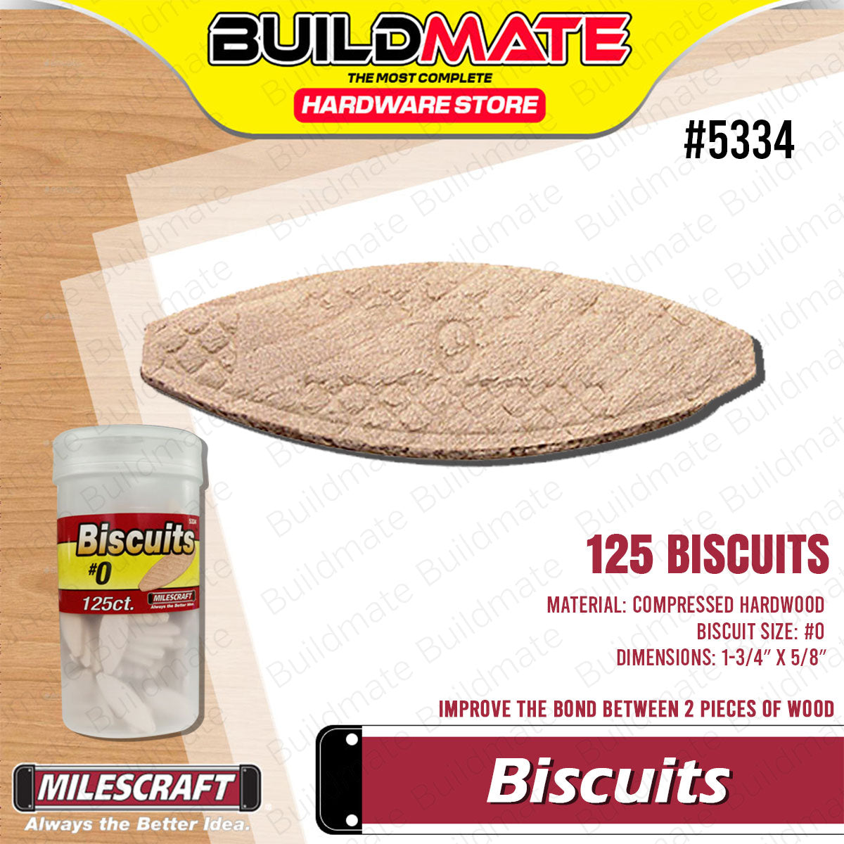 BUILDMATE Milescraft Biscuits Bottle #0 Woodworking Joinery Wood Biscu ...