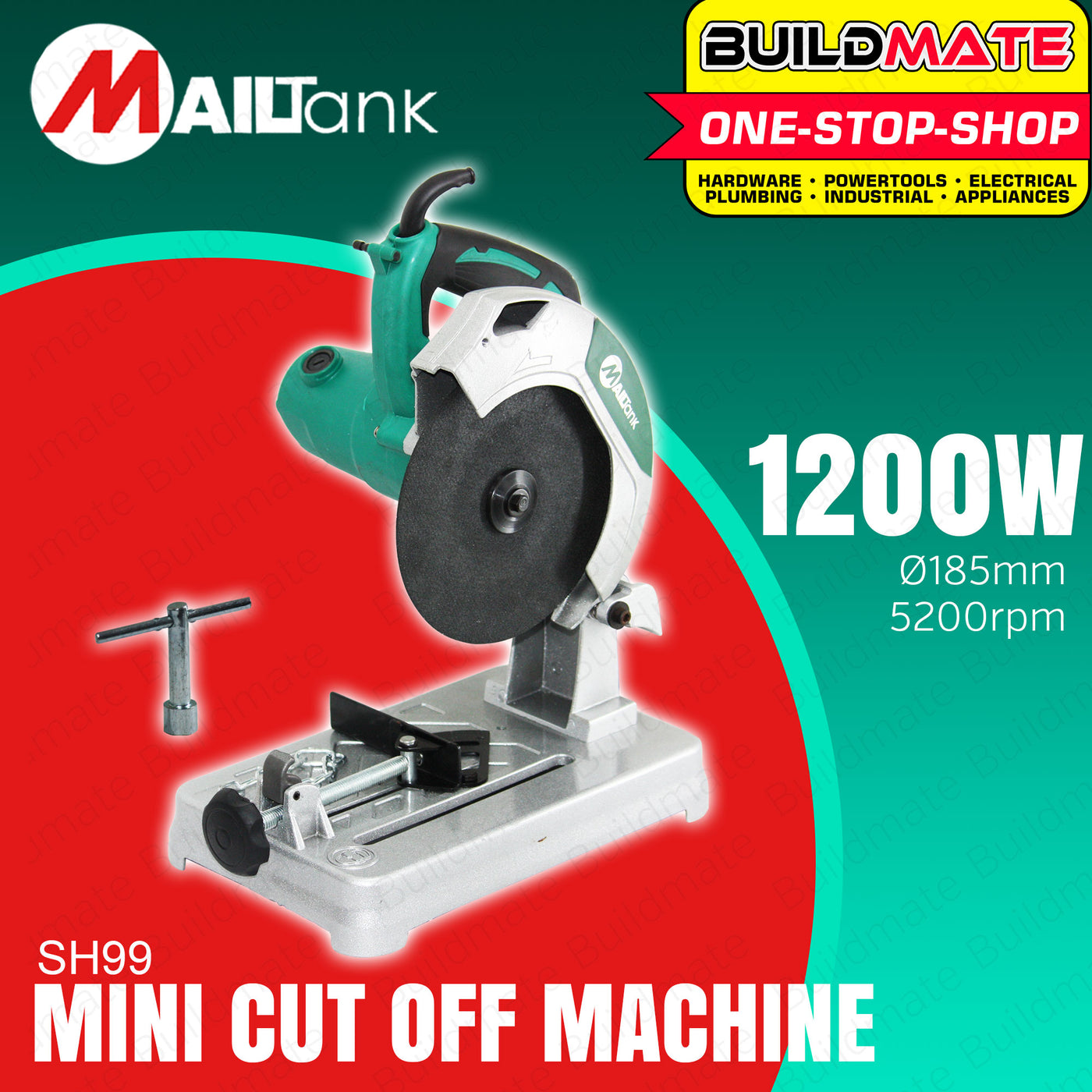 MAILTANK Mini Chop Saw Cut Off Machine 7" Inch 185mm 1200W SH99 BUILDM ...