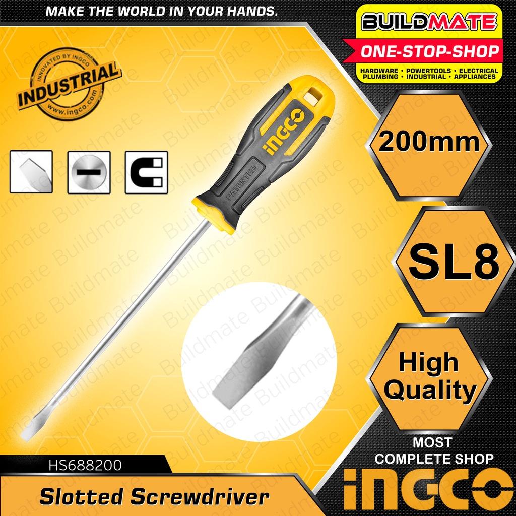 INGCO Slotted Flat Head Screwdriver Screw Driver 200mm HS688200 •BUILD ...