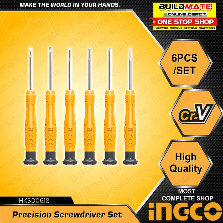 INGCO 6PCS Precision Screwdriver Set HKSD0618 •BUILDMATE• IHT — Buildmate