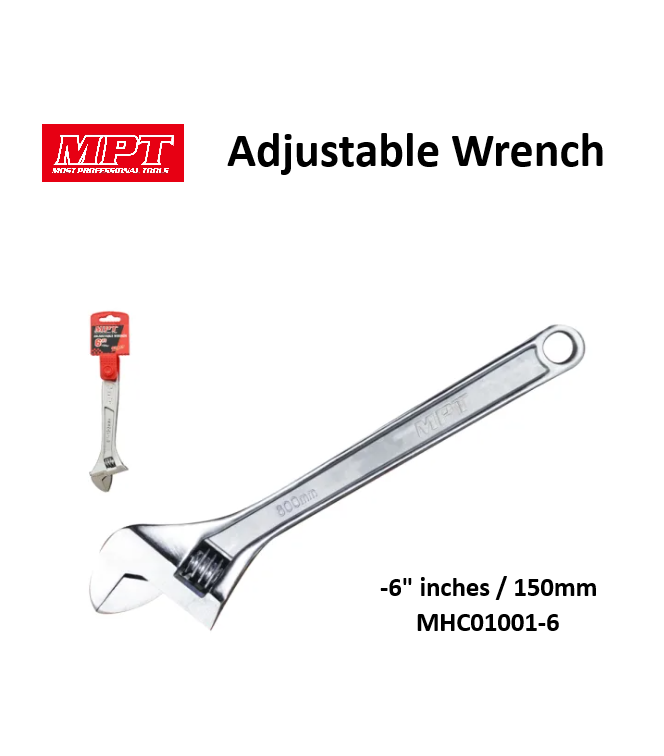 MPT 6" inches Adjustable Wrench MHC01001-6 HT •MOST PROFESSIONAL TOOLS ...