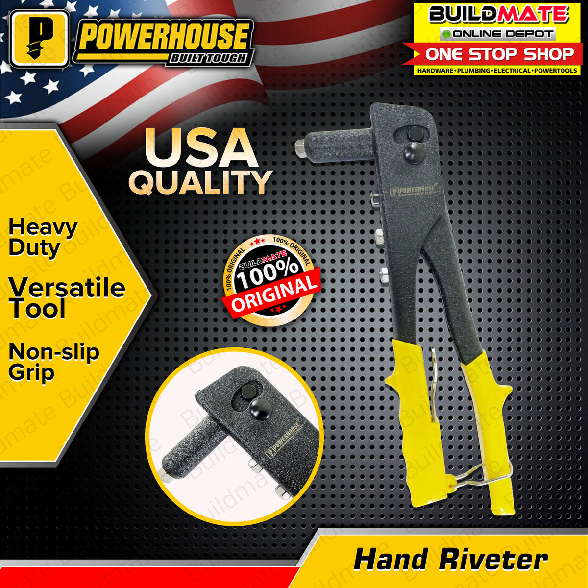 POWERHOUSE USA Industrial Heavy Duty Hand Riveter •BUILDMATE• PHHT ...