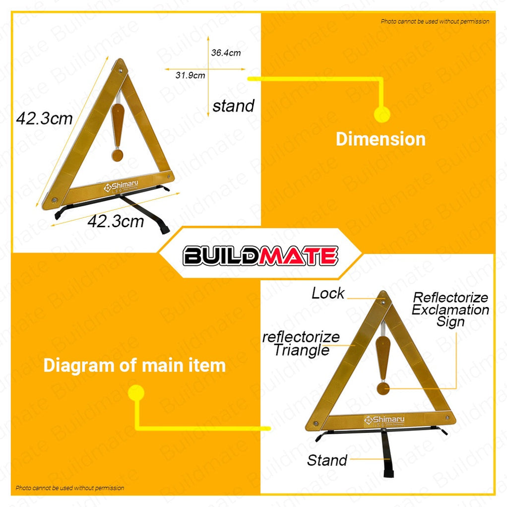 PROMAN | SHIMARU Safety Car Reflective Early Warning Device Triangle E ...