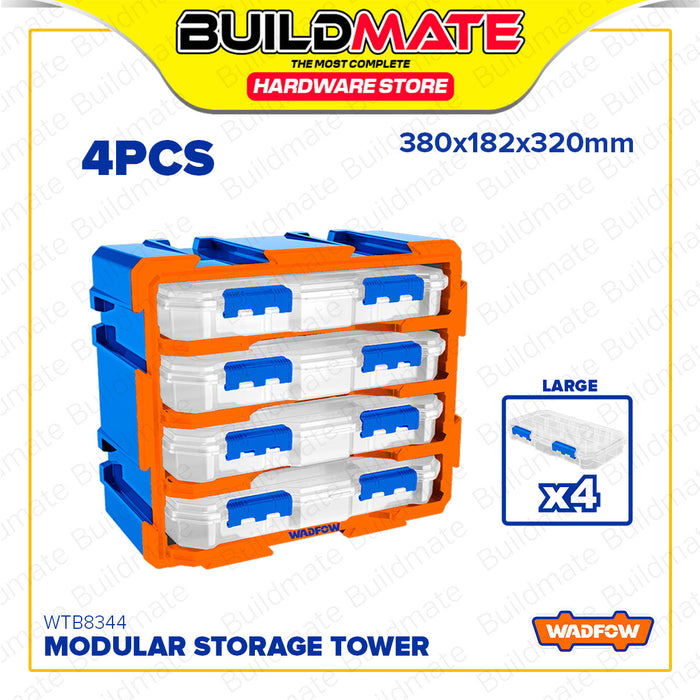 BUILDMATE Wadfow Modular Storage Bin Tower Transparent Plastic Tray Or ...