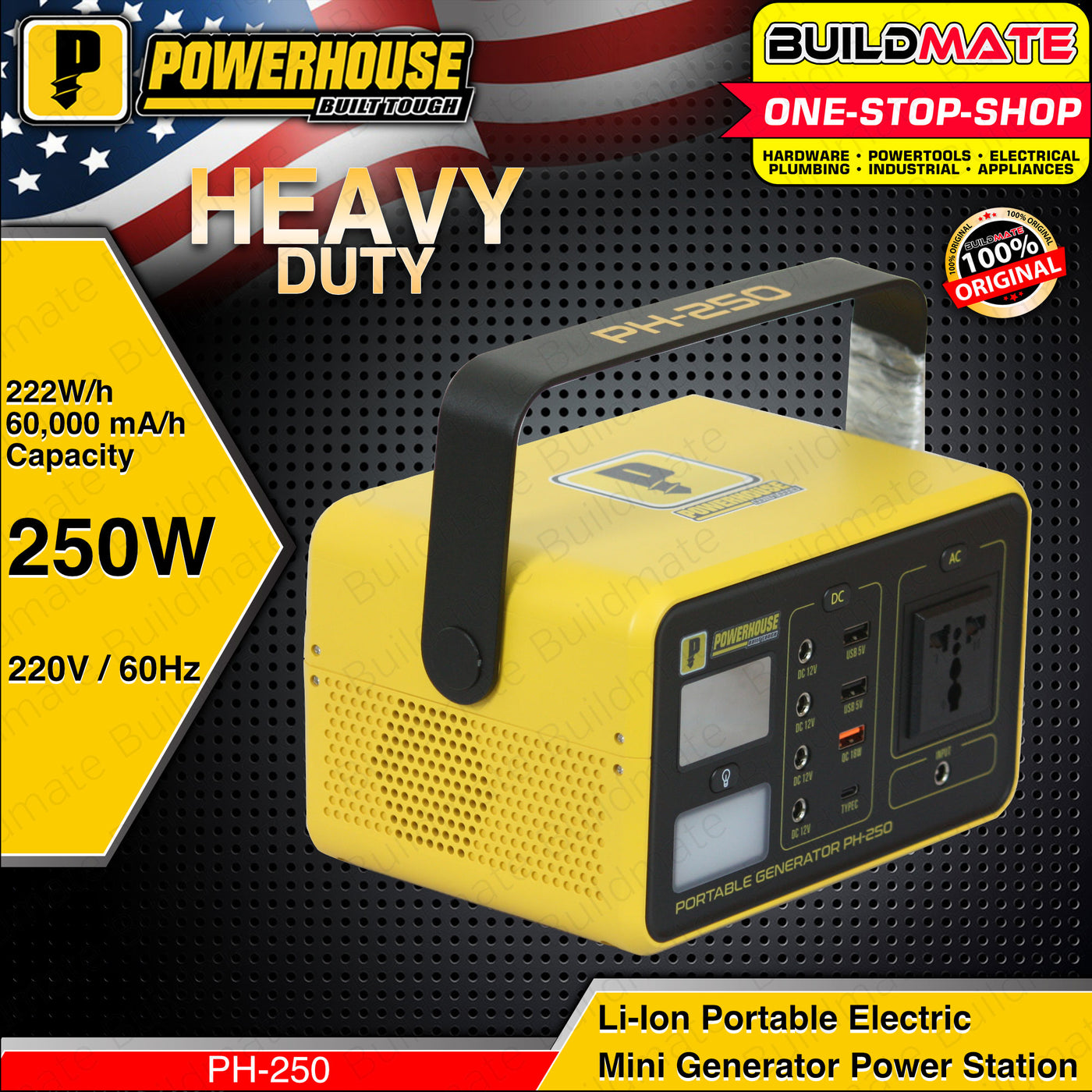 BUILDMATE Powerhouse Li-Ion Cordless Portable Electric Generator Power ...