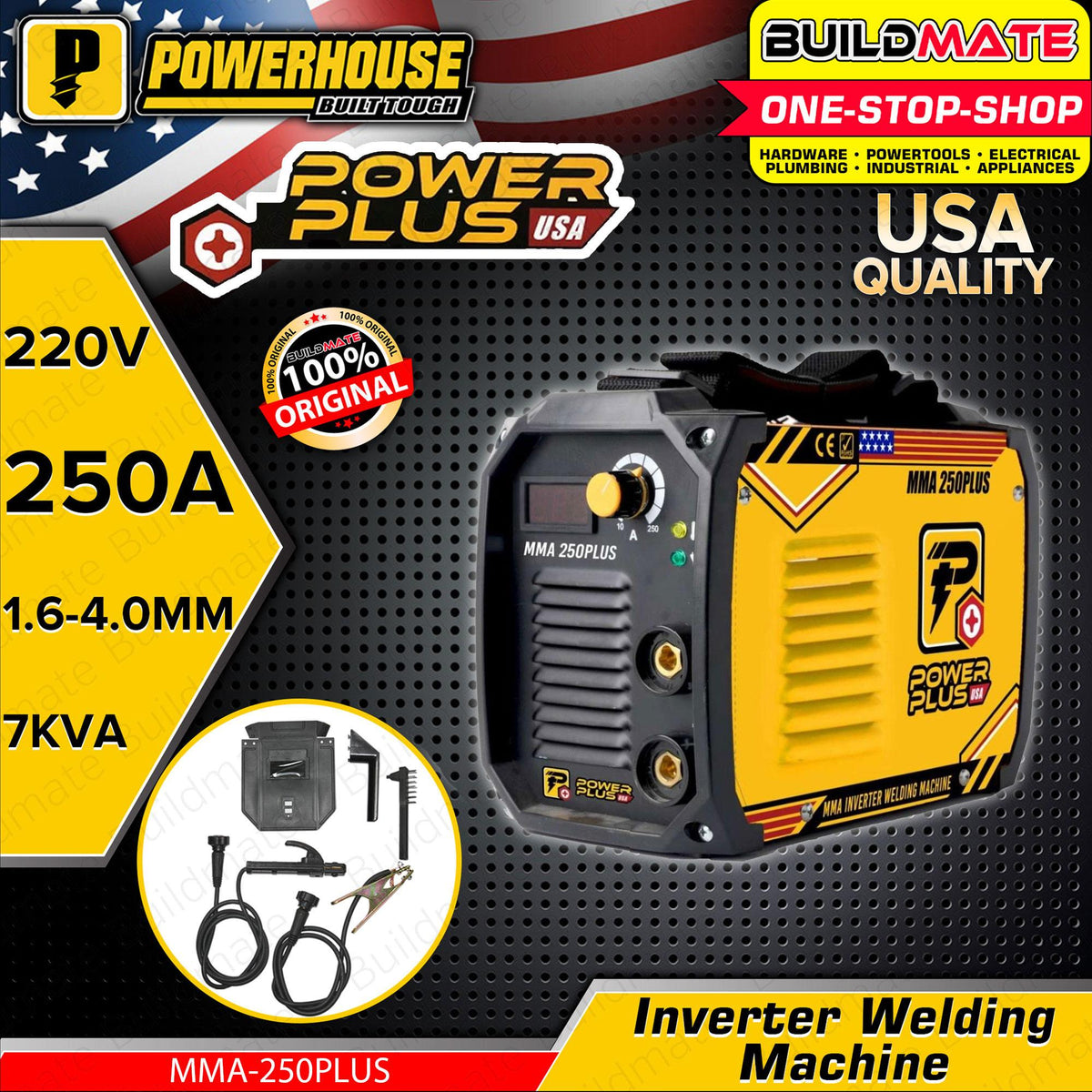 [POWERPLUS] POWERHOUSE USA 250A Portable Inverter Welding Machine MMA ...
