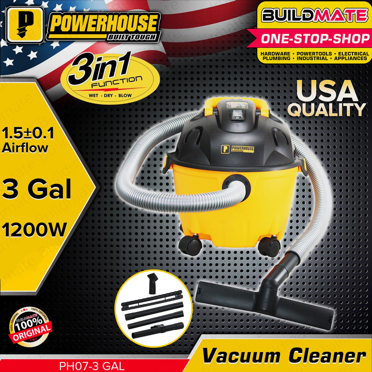 POWERHOUSE Wet and Dry Vacuum Cleaner 3 GAL Gallons 1200W PH07-3GAL ...