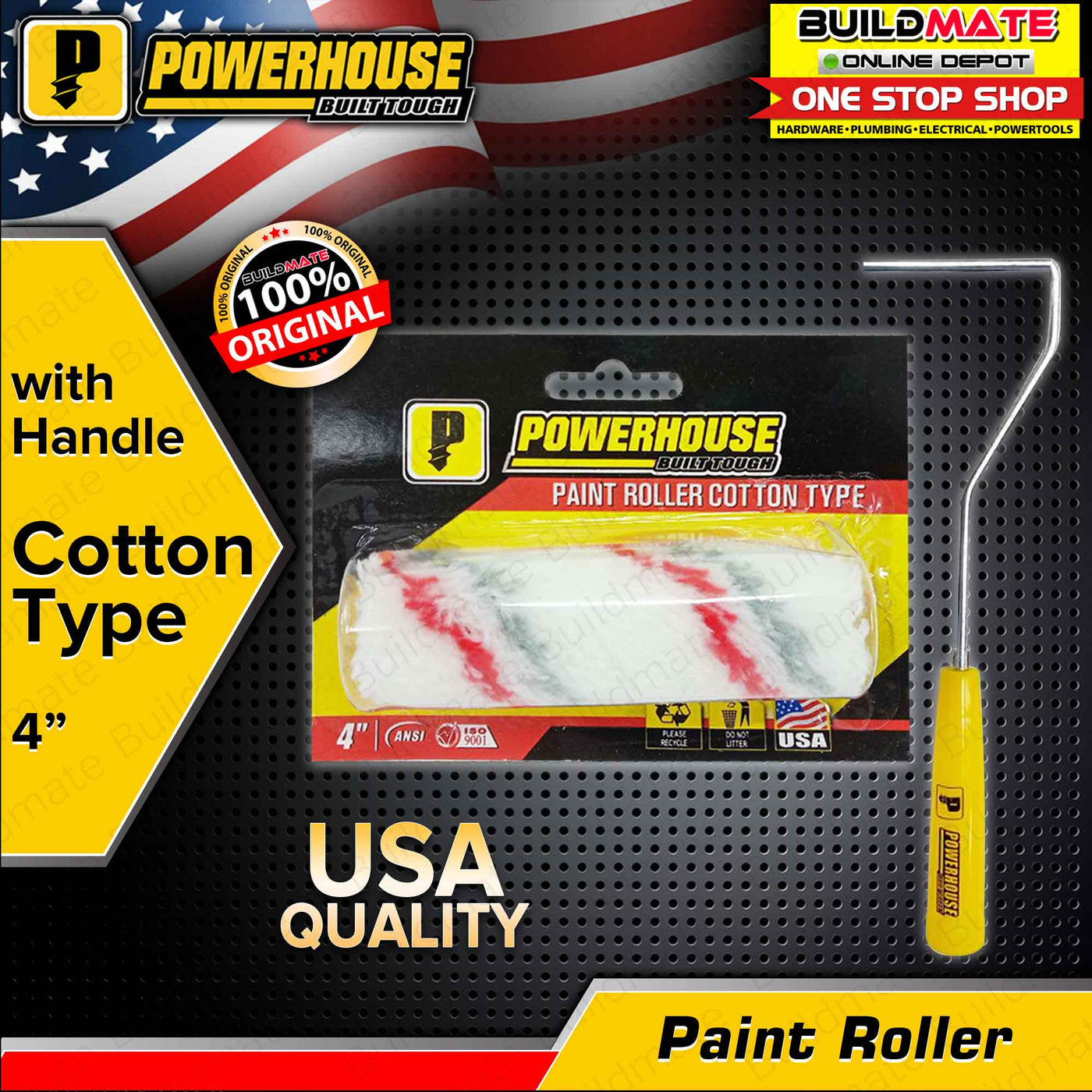 POWERHOUSE Baby Paint Roller 4" Cotton Type with/without Handle •BUILD ...