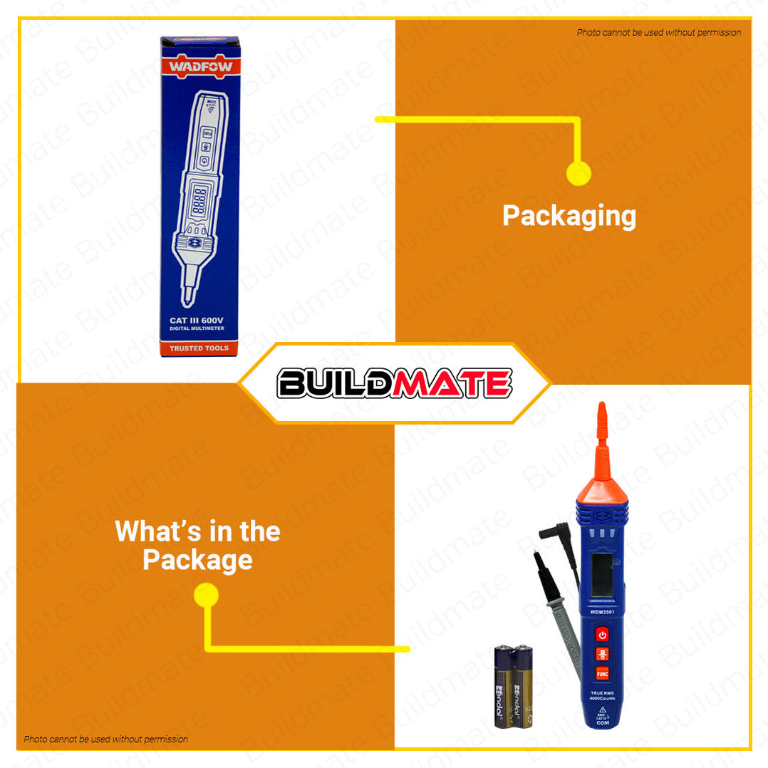 BUILDMATE Wadfow Digital Multimeter Tester 4000Counts CAT III 600V DC ...