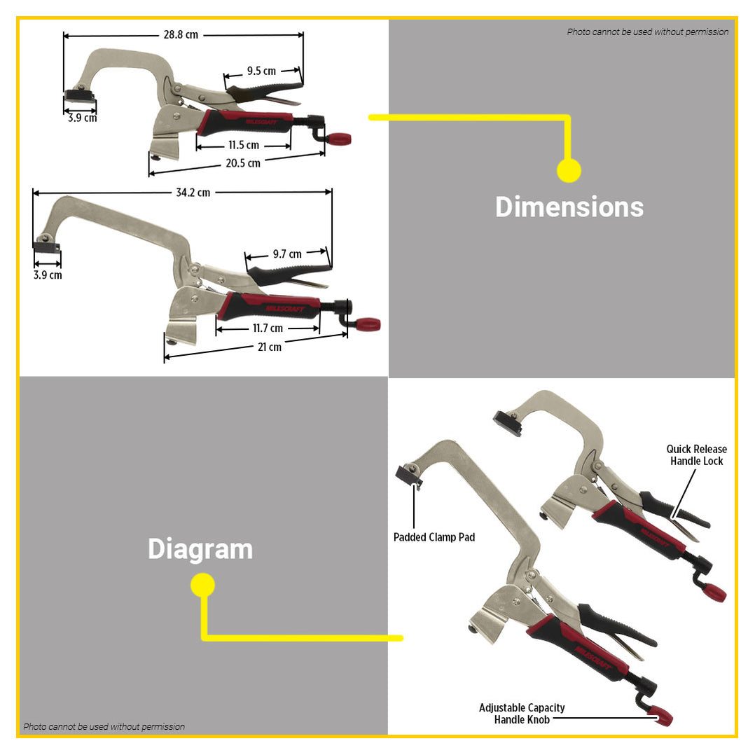 BUILDMATE Milescraft Bench Clamp 3" / 6" Inch Heavy Duty Woodworking C ...