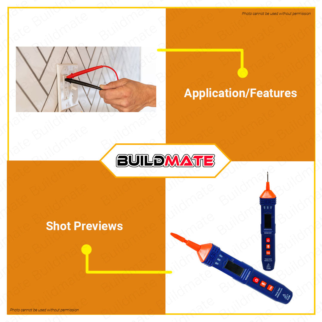 BUILDMATE Wadfow Digital Multimeter Tester 4000Counts CAT III 600V DC ...
