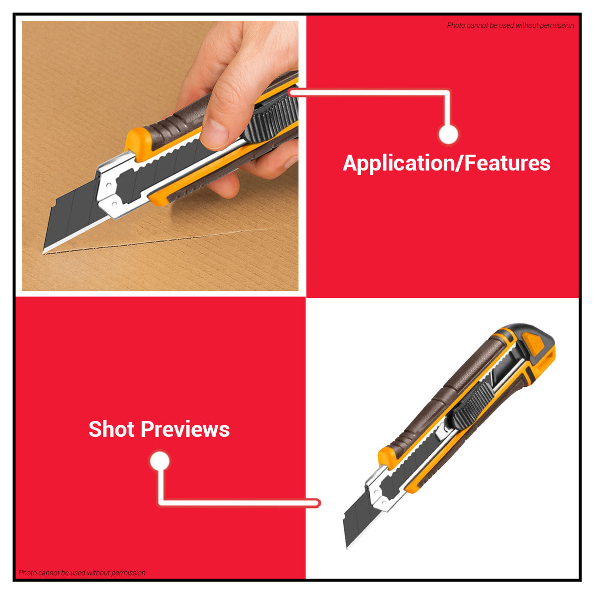 INGCO Snap Off Cutter Blade Knife Heavy Duty Super Select 18 x 100mm H ...