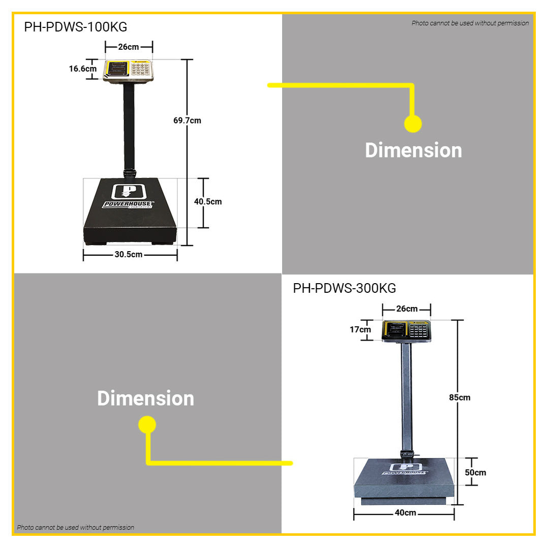 POWERHOUSE Heavy Duty Platform Digital Weighing Scale 100kg / 20g | 30 ...