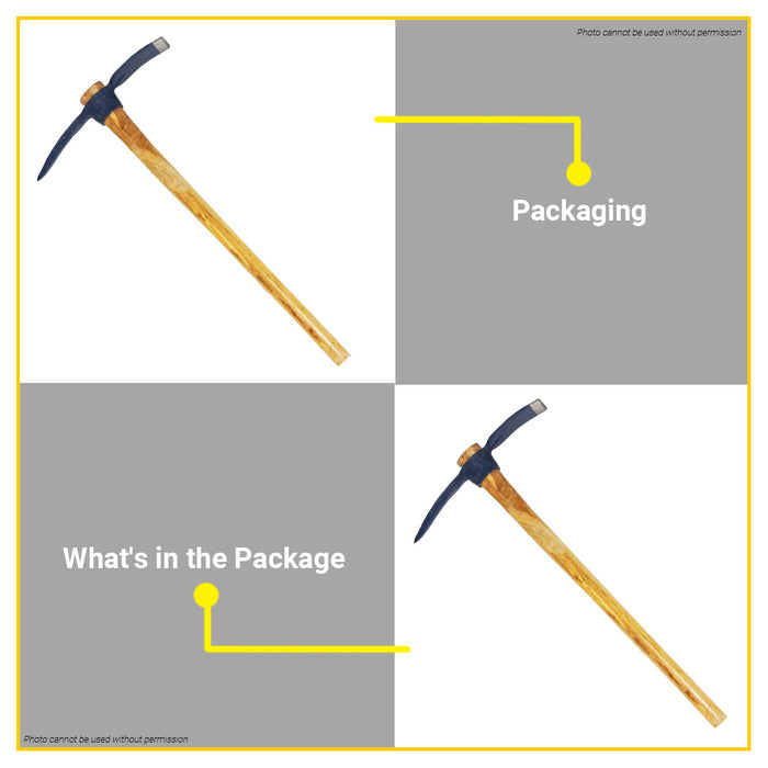 BUILDMATE Mega 5lbs Pick Mattock with Wooden Handle Heavy Duty Garden ...