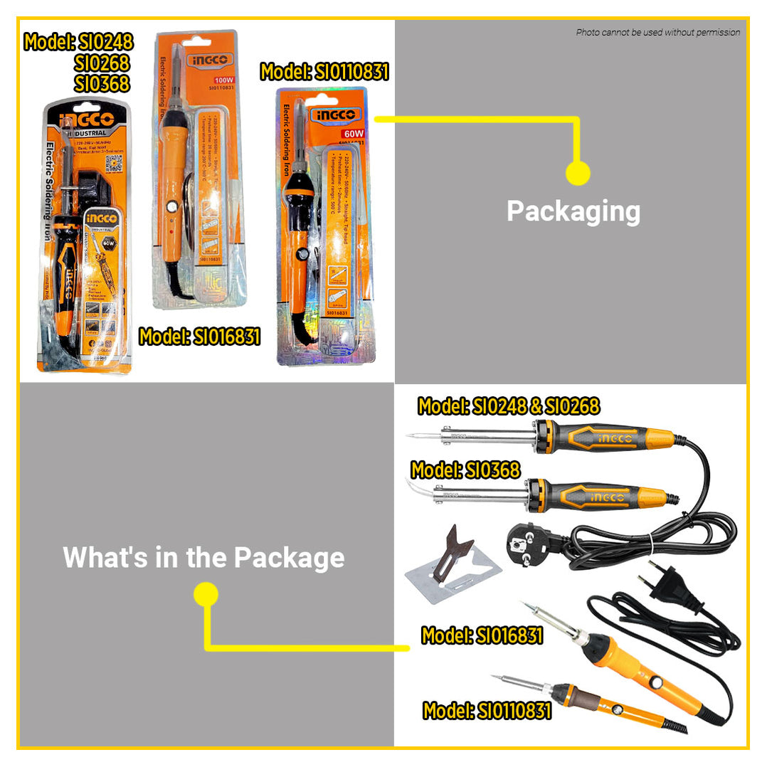 BUILDMATE Ingco Electric Soldering Iron 40W / 60W / 100W Straight / Fl ...