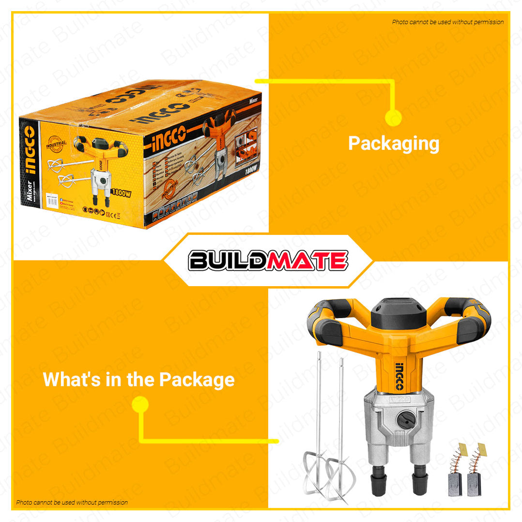 BUILDMATE Ingco Electric Mixer 1800W with Mixing Pad Multi-functional ...