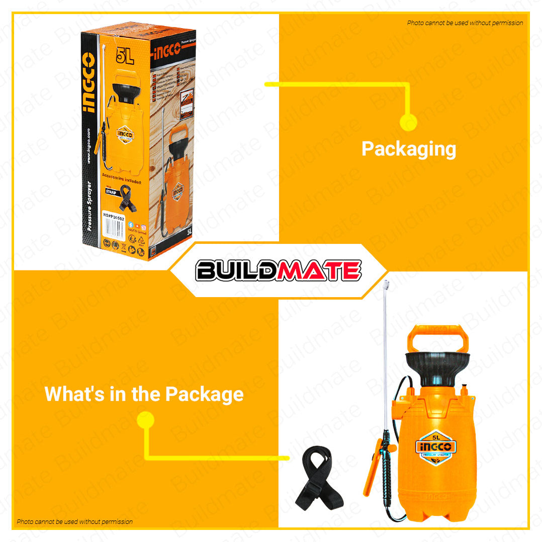 BUILDMATE Ingco Water Sprayer 5L/8L Handheld Garden Misting Spray Pres ...