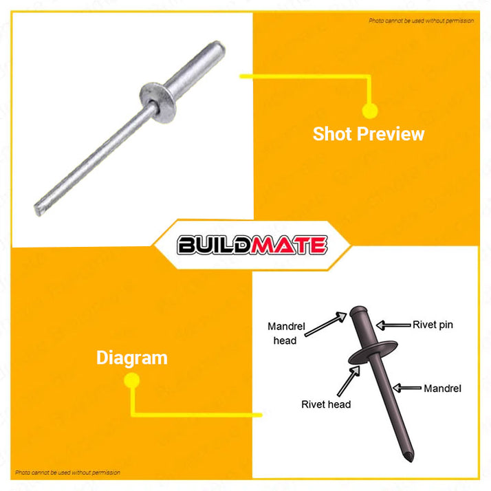 POLONET Aluminum Blind Rivets 1/8"x1/2" | 1/8"x/3/4" | 5/32"x1/2" 650P ...