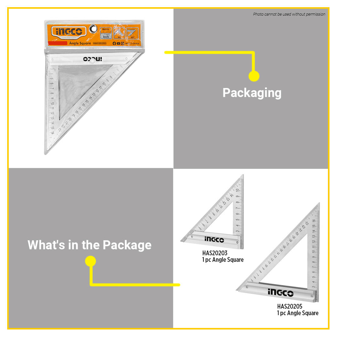 BUILDMATE Ingco Angle Square 170x120mm / 270x1890mm Carpenter Roofing ...