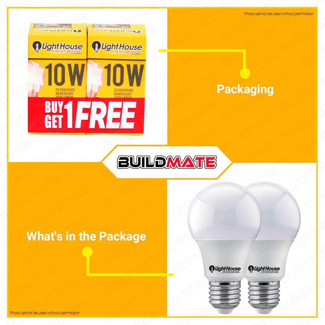 [BUY 1 GET 1 FREE] LIGHTHOUSE Led Bulb E27 Warm White Premium LED Ligh ...