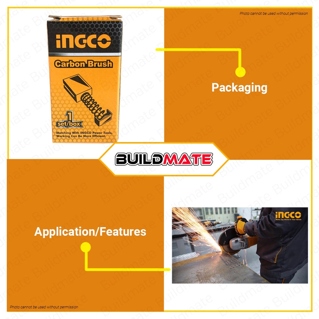 INGCO 2PCS/SET Carbon Brush for Impact Drill / Electric Drill Model Mo ...