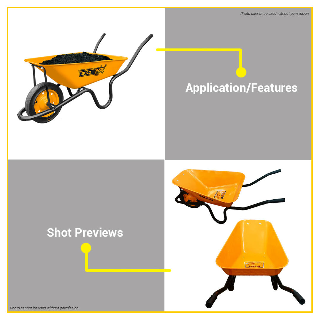 BUILDMATE Ingco 120KG Wheel Barrow Garden Cart Wheelbarrow Kartilya Ga ...