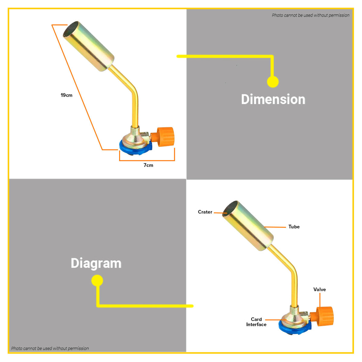 BUILDMATE Wadfow Flame Gun 145mm-195mm Burner Multi-Purpose Butane Gas ...