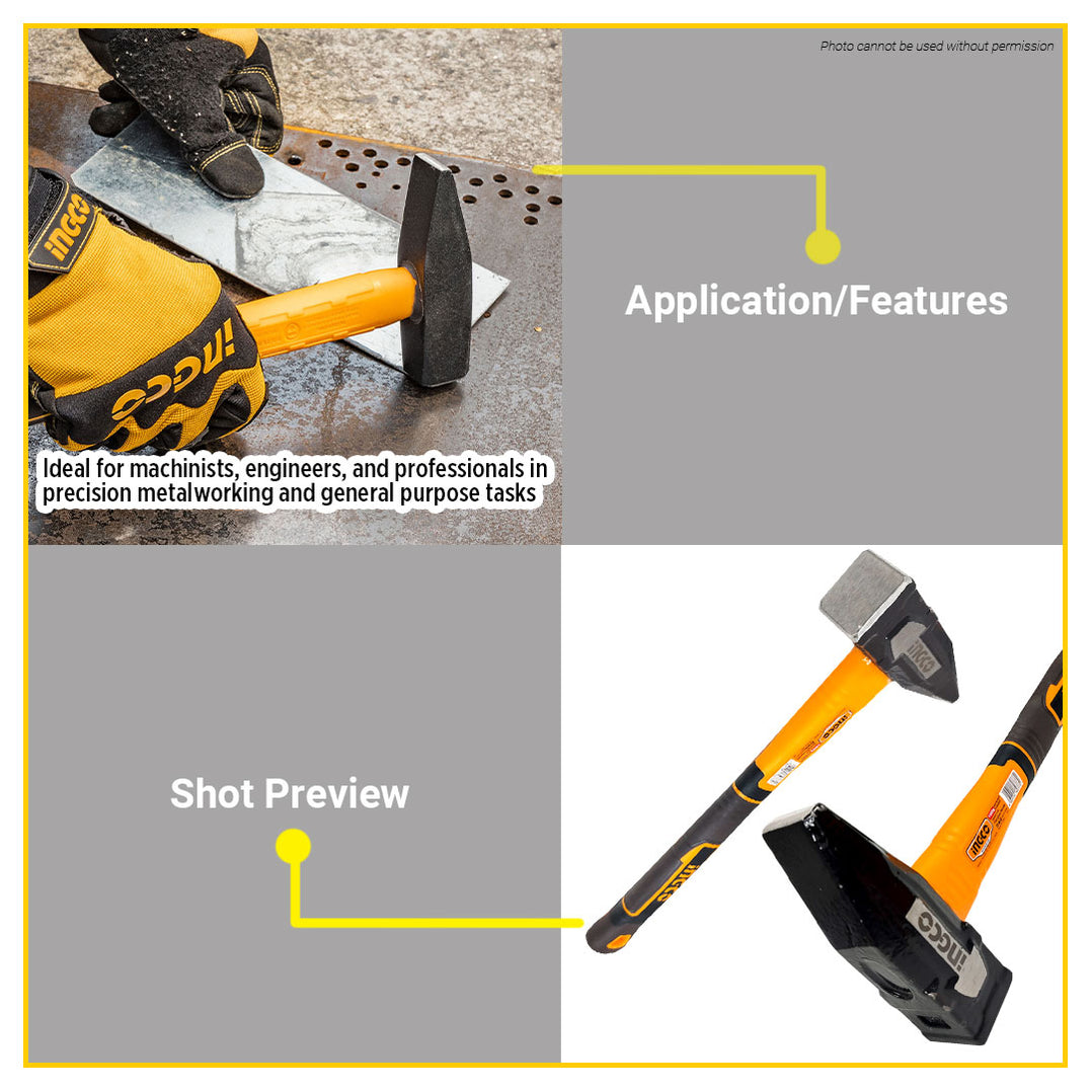 BUILDMATE Ingco Machinist Hammer 1000g / 1500g Heavy Duty Drop-Forged ...
