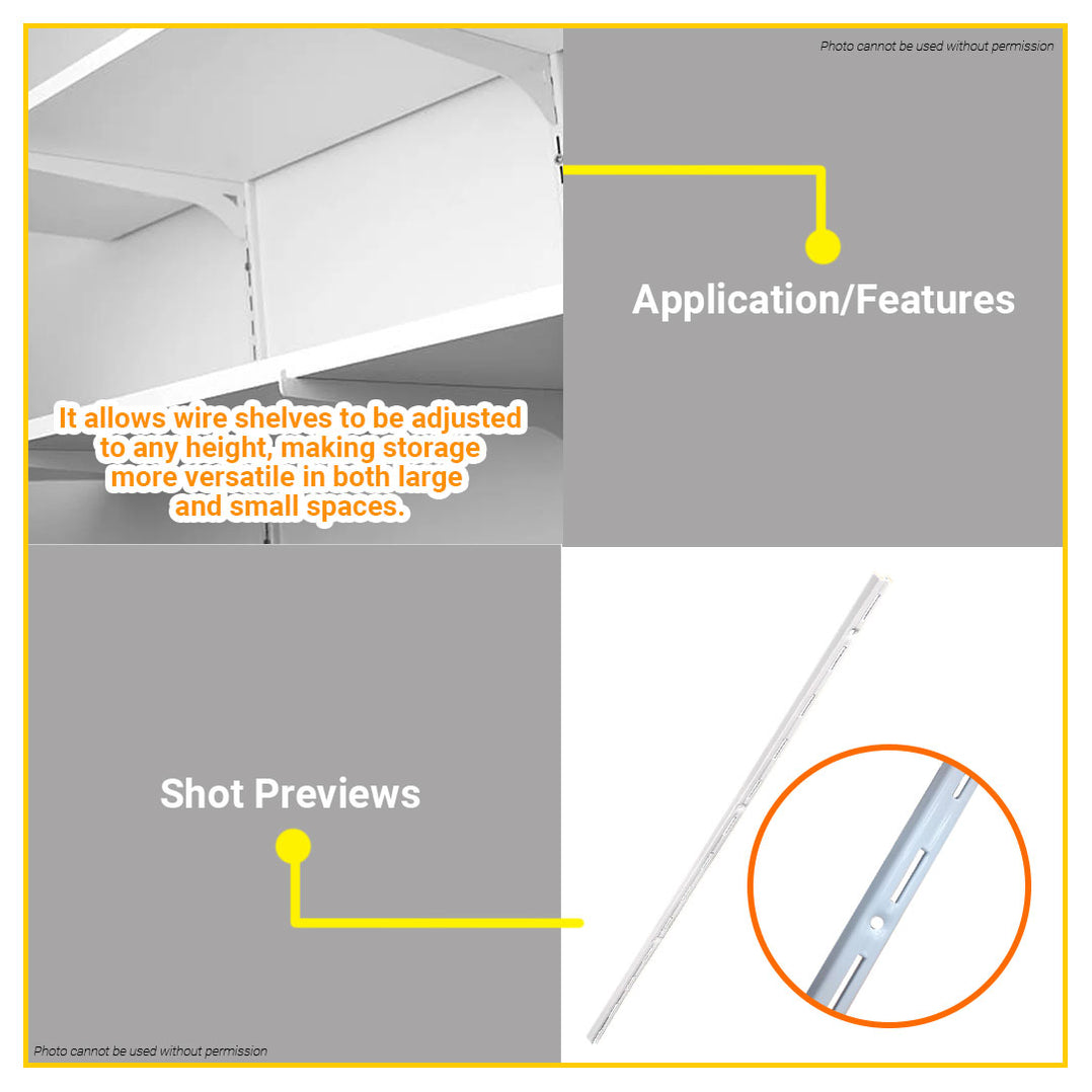 BUILDMATE Wadfow Adjustable Steel Shelf Track Support and Bracket Inse ...