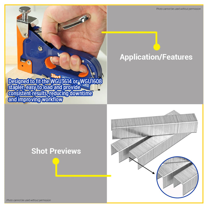 BUILDMATE Wadfow 1000PCS/SET Staples Wire 0.7mm / 6mm - 14mm Heavy Dut ...