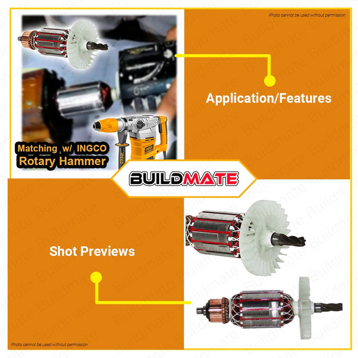 INGCO Rotor Replacement Part Spare Part for Rotary Hammer Rotor Power ...