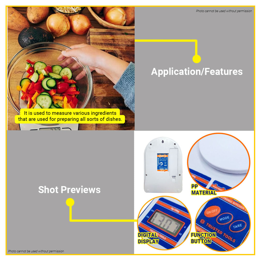 BUILDMATE Wadfow 5g-10kg Electronic Kitchen Scale Weighing Electronic ...