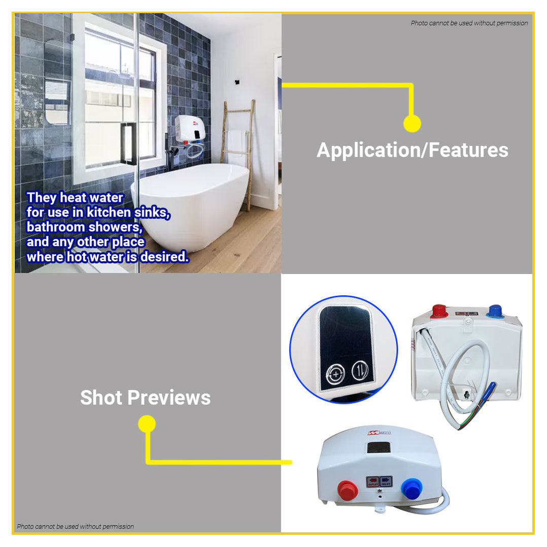 BUILDMATE Meco Tankless Multipoint Electric Water Heater 5500W Continu ...